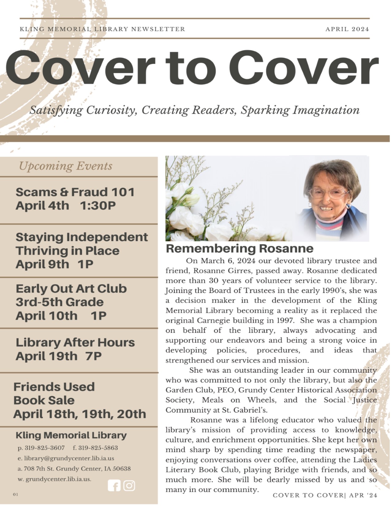 Library Newsletter :: Kling Memorial Library