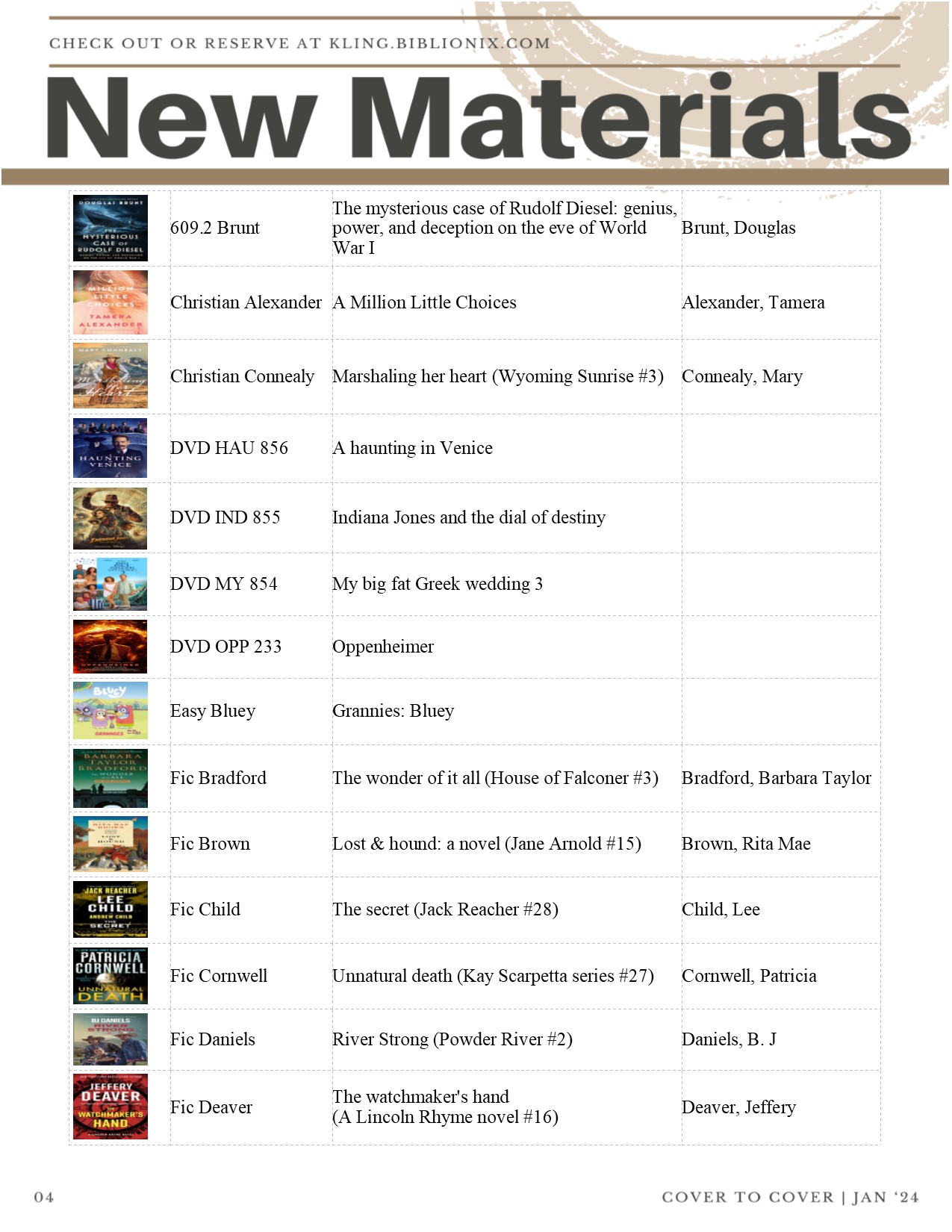 Library Newsletter :: Kling Memorial Library